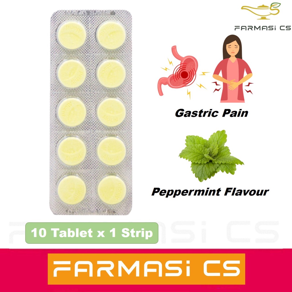 Alucid Antacid & Anti-Flatulence 10 Tablets(1 Strip) EXP:04/2026 ...