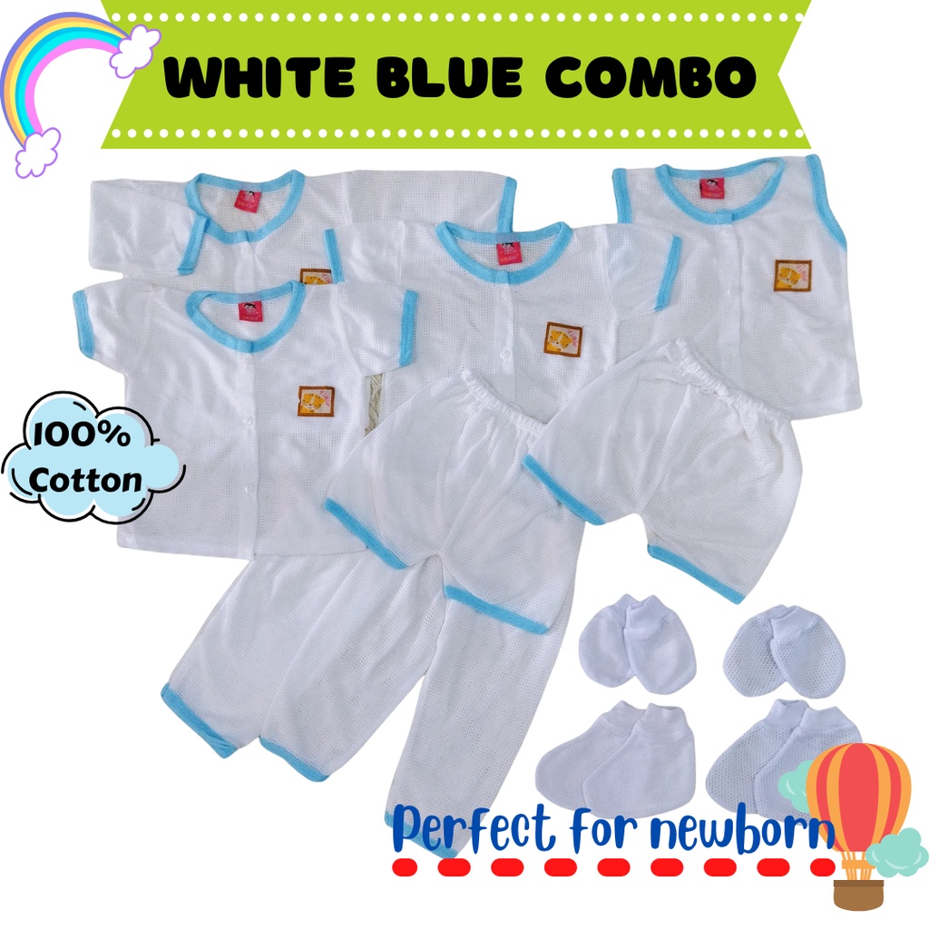 4psg Combo Baju Lubang Newborn Baby Eyelet Set Boy Girl Unisex ...