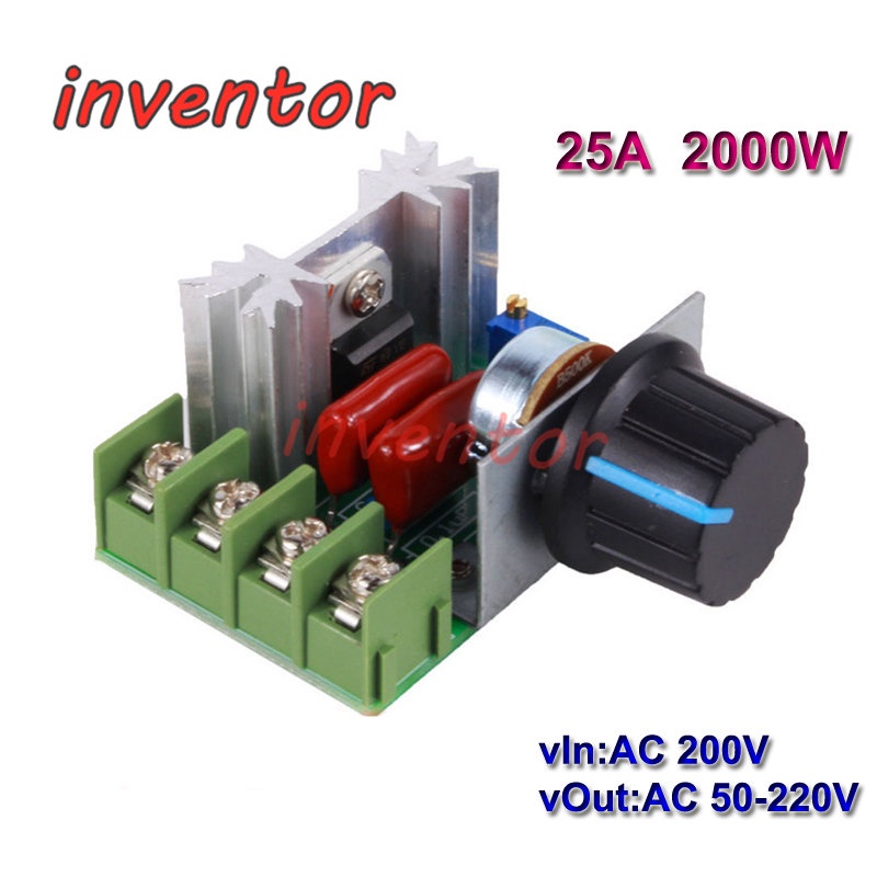 25A AC 220V 2000W SCR Power Supply Dimming Dimmers Motor Speed Controller Electronic Module ...