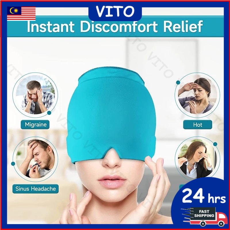 Migraine Ice Head Wrap Headache Relief Hat Cooling Migraine Cap Tension ...