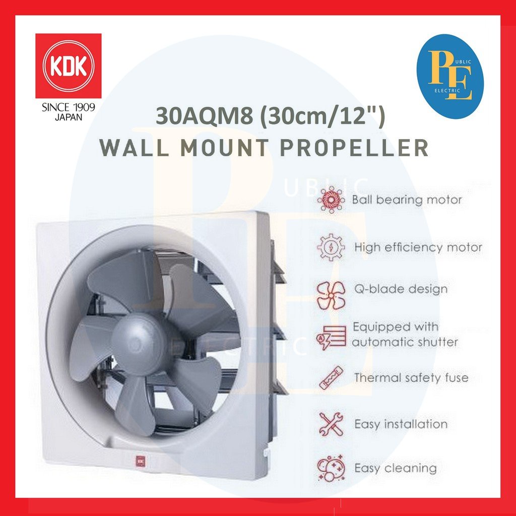 KDK Wall Mount Ventilating Fan / Exhaust Fan 30cm/12" - 30AQM8 | Shopee Malaysia