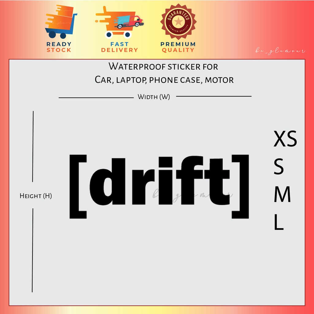 Drift Reflective Sticker Myvi Axia Honda Toyota JDM Kereta Waterproof ...
