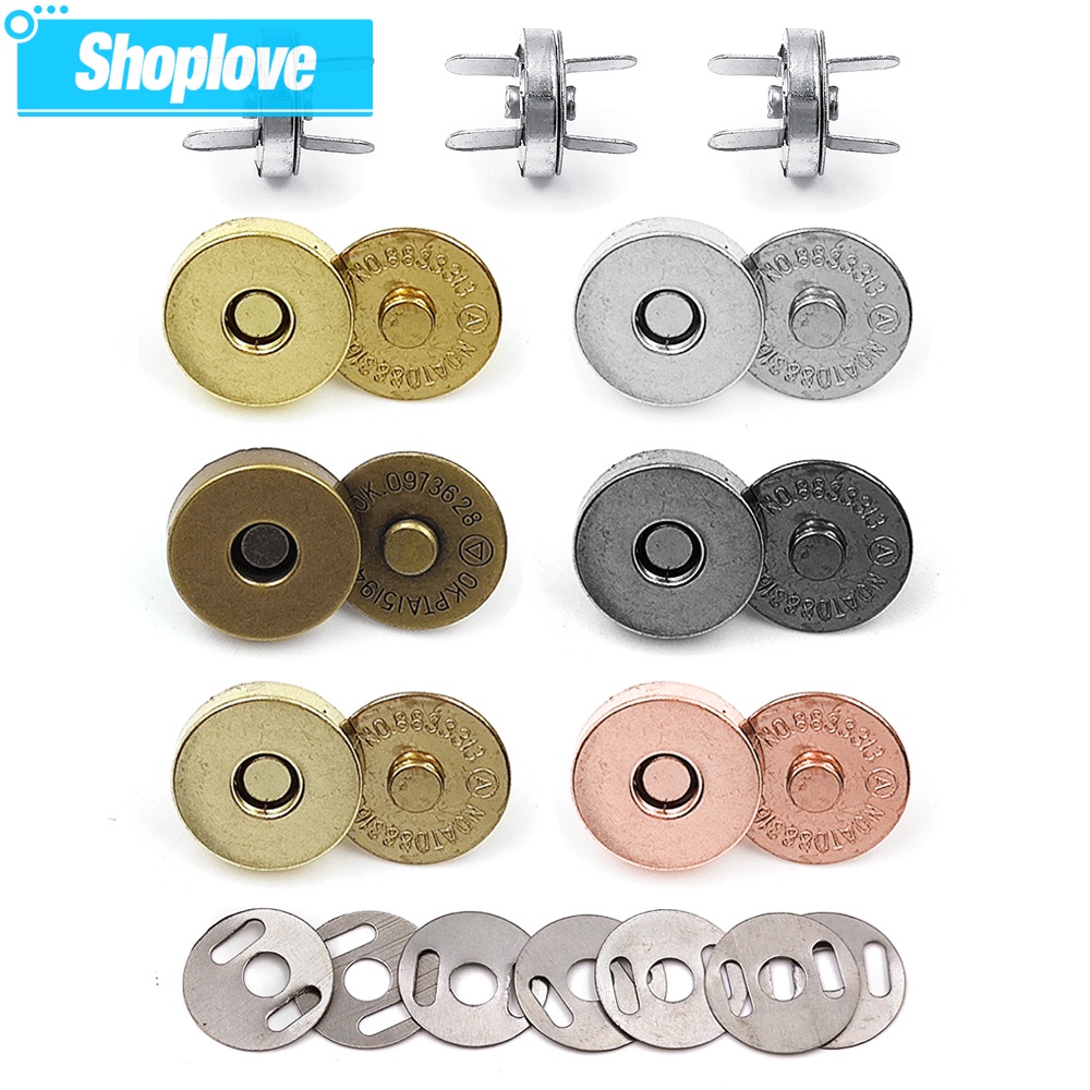 10sets/lot 14mm 18mm Metal Magnet Button DIY Wallet Craft Bags Snaps ...