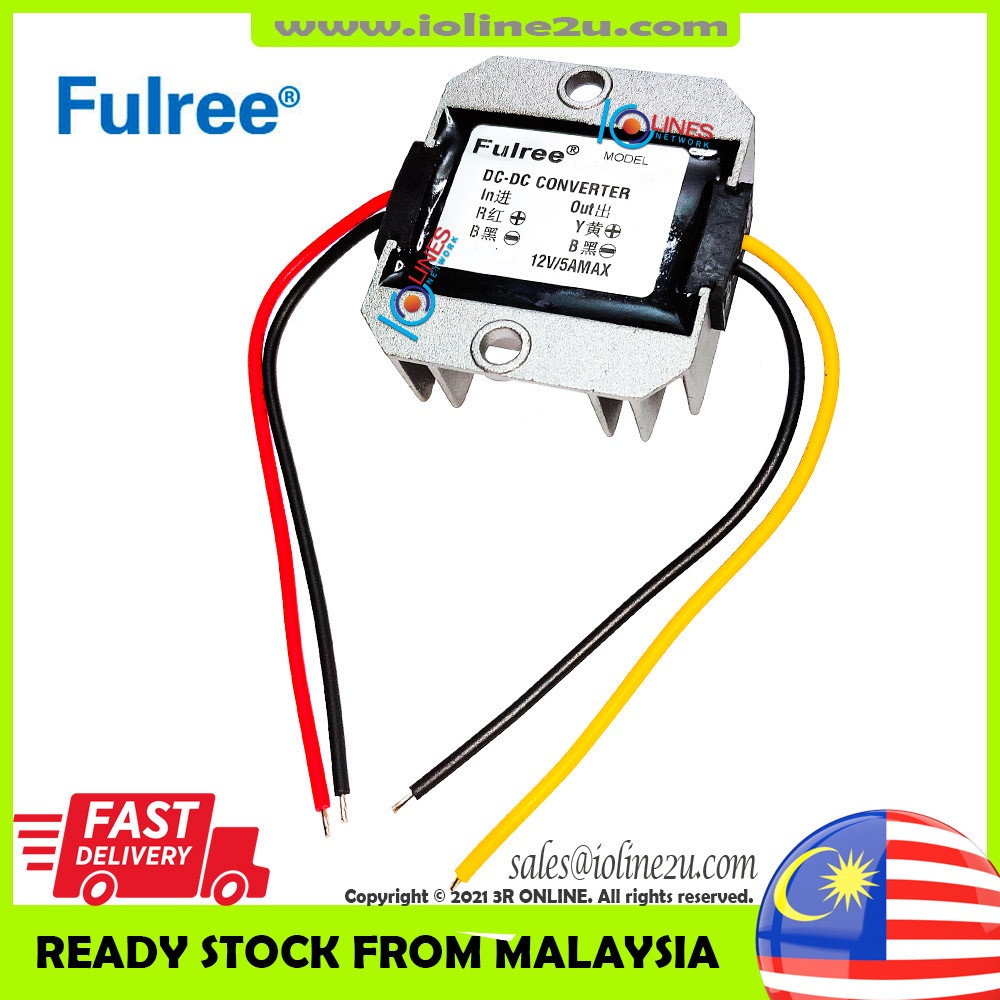 Fulree 24V to 12V 5A 60W step down converter DC-DC Buck Regulator 20V~35V | Shopee Malaysia