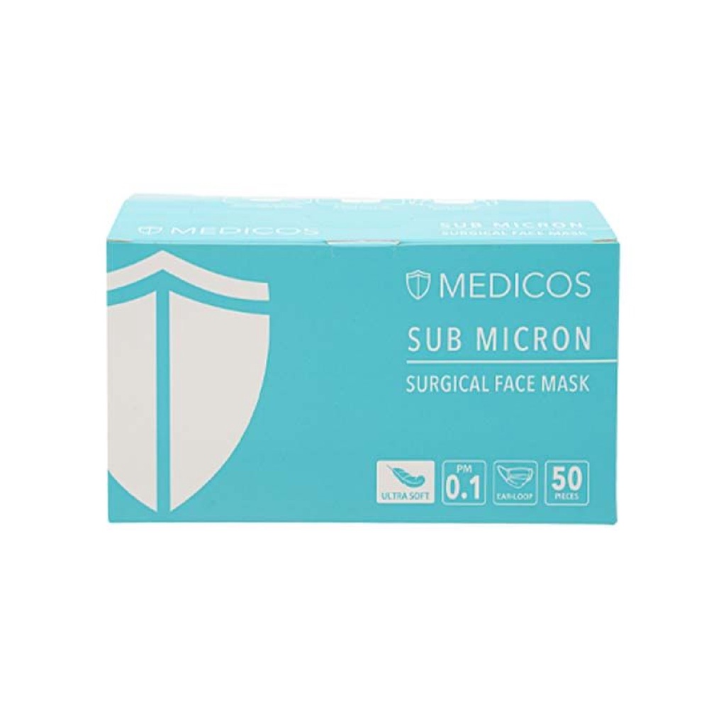 Medicos Sub Micron Surgical Face Mask 4Ply (Sea Blue) 50'S | Shopee ...