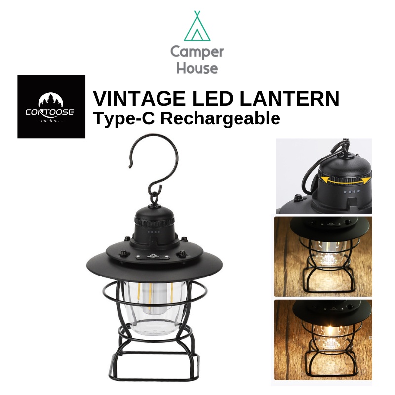 [Ready Stock] Contoose Retro Vintage LED Camping Lantern Lamp Light ...
