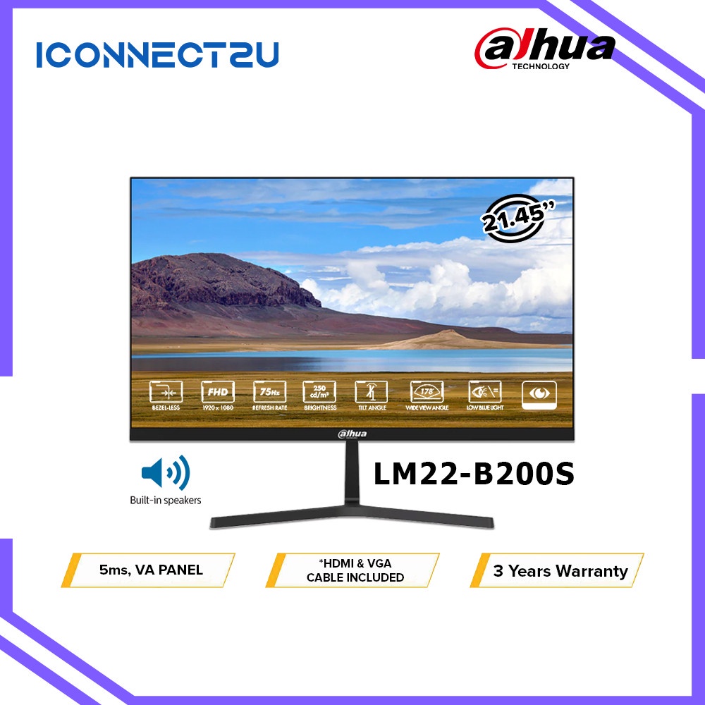 Dahua 21.45" LM22-B200S 75hz 5ms VA FHD Monitor with Build-in Speaker | Shopee Malaysia