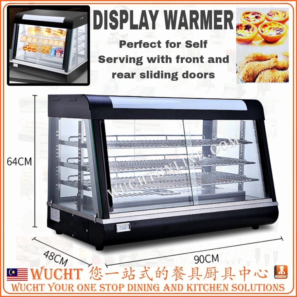 【WUCHT】3 feet Food Display Warmer Showcase Glass Warm Cabinet Hot Food ...