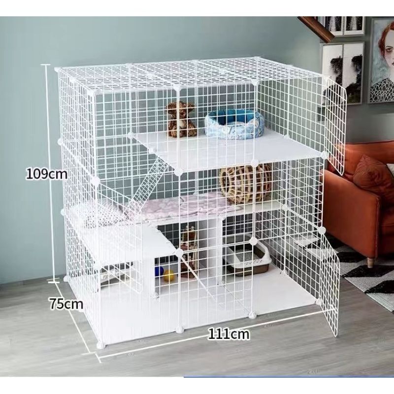 DIY Panel Pet Cage Fence Dogs Rabbits Cats Iron Metal Grids Storage ...