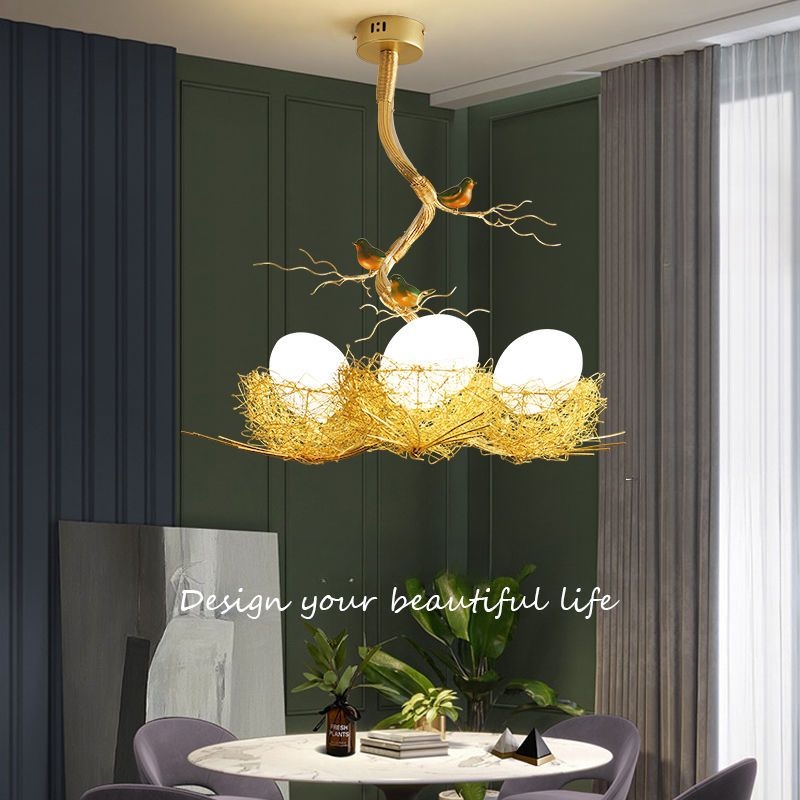 American Country Retro Bird Nest Ceiling Light LED Designer Bird Aisle ...