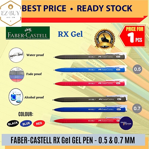 Faber Castell RX Gel Pen 0.5 0.7 / Gel Ink Pen / Pen Menulis / Faber ...