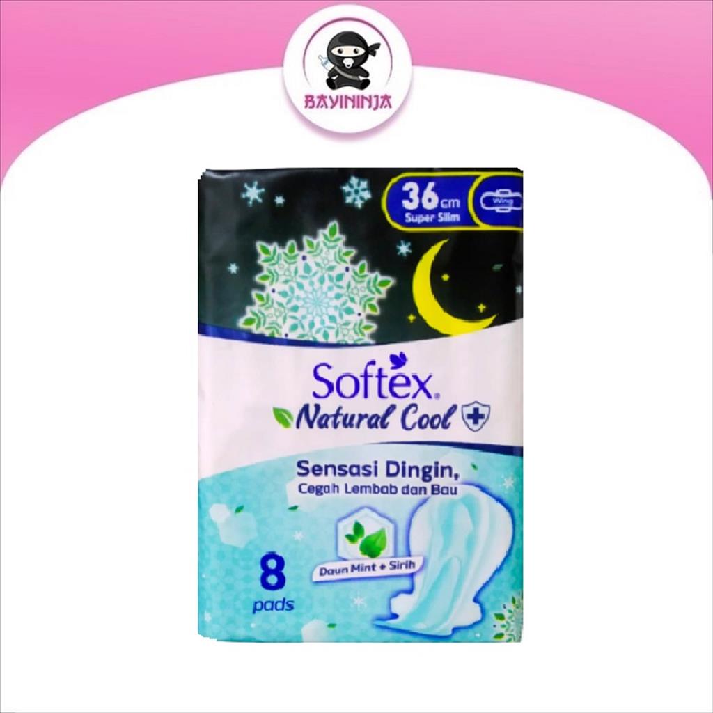 Softex Natural Cool Mint Betel Leaf Night Wing 36cm x 8s | Shopee Malaysia