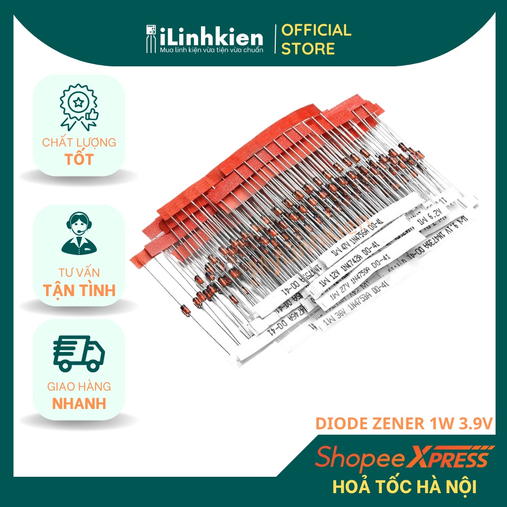 Genuine wired zener Diode 3.9V 1W, bag of 10. | Shopee Malaysia