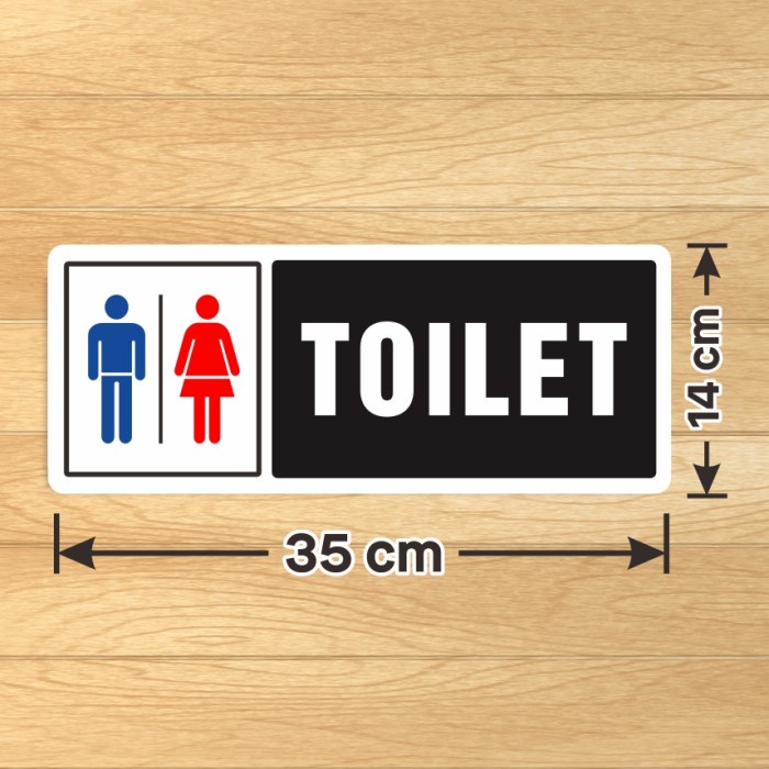 Vinyl Sign Label Sticker Bathroom Toilet Door Sticker 35 x 14 cm ...