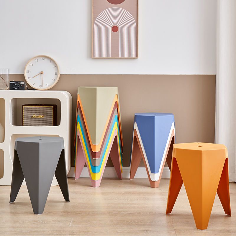 『Free Shipping』Nordic style home plastic stool stackable round stool ...