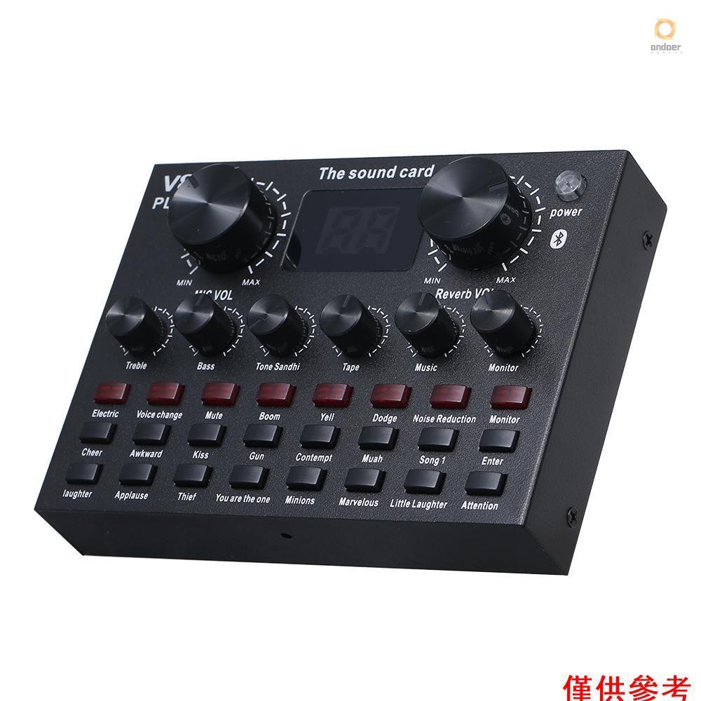 V8 Plus Live Sound Card with Audio Cable USB Cable BT Accompaniment ...