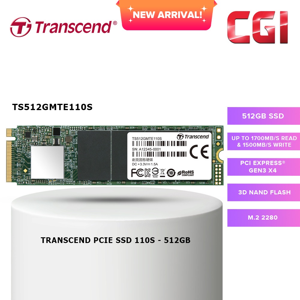Transcend 512GB PCle 110S 3D NAND M.2 2280 SSD - TS512GMTE110S | Shopee ...