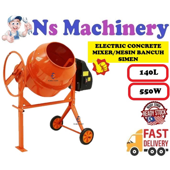 Electric Concrete Mixer/Mesin Bancuh Simen 140L/Cement Mixer Mesin ...