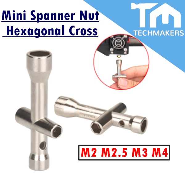 Mini Spanner M2 M2.5 M3 M4 Screw Nut Hexagonal Cross Wrench Sleeve ...