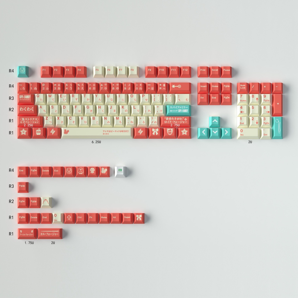 Gmk SPY x FAMILY 130 Keys Cherry Profile Pbt Keycap Dye-Sub English ...