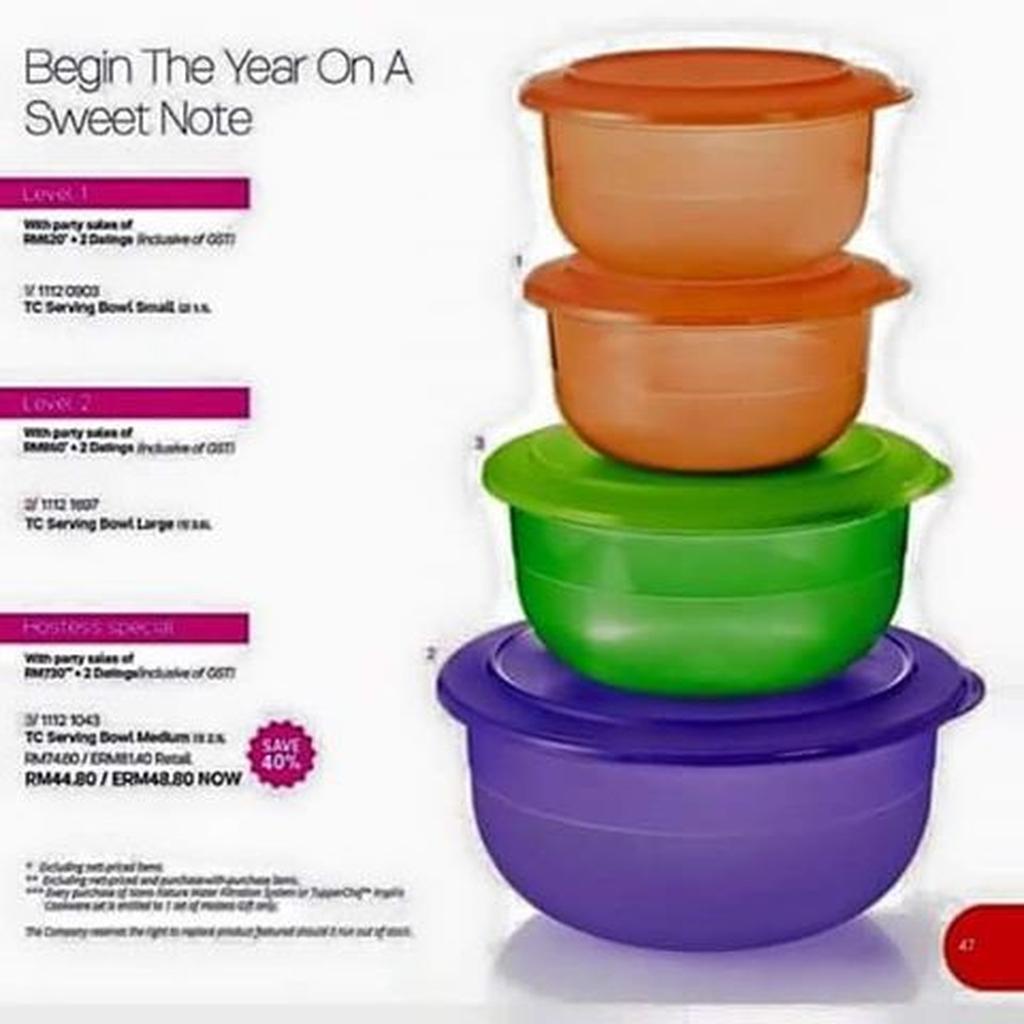 tupperware clear bowls set 0f 4 pcs | Shopee Malaysia