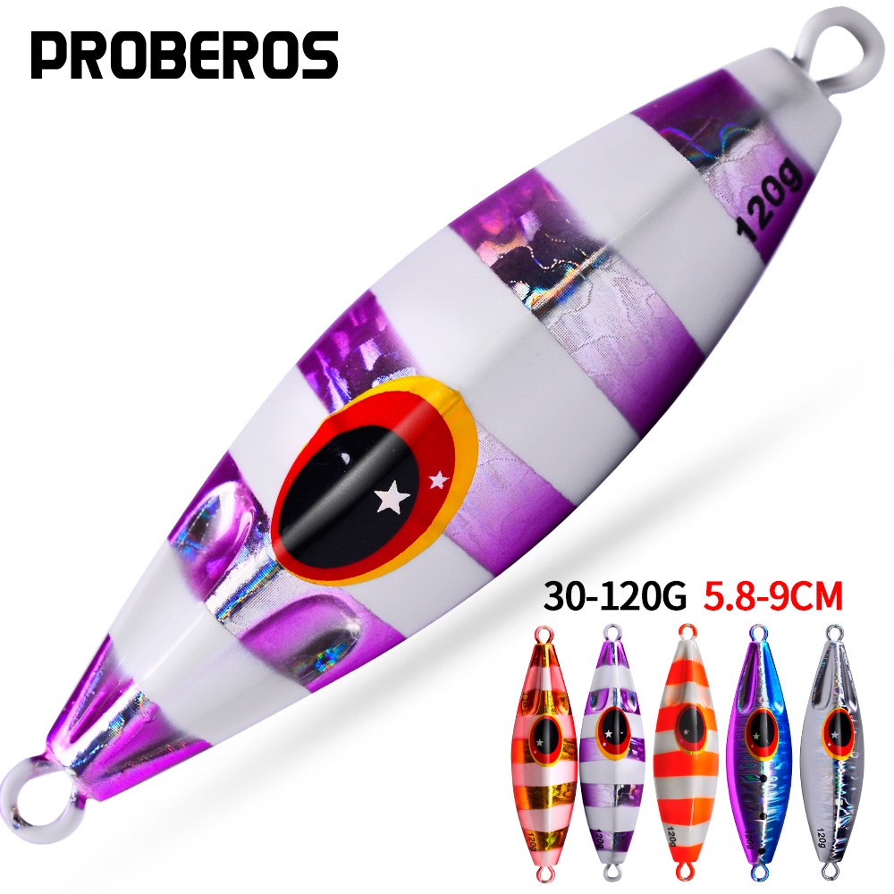 PROBEROS 1PC Drag Metal Cast Jig Spoon 30g-40g-60g-80g-100g-120g Shore Casting Jigging Fish Sea ...