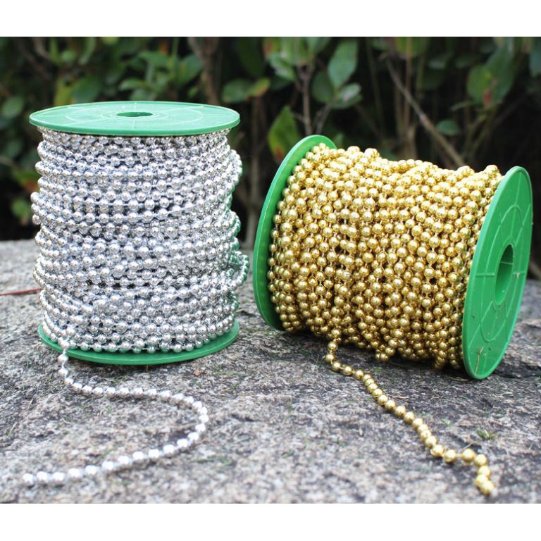 1yard 5mm Christmas Bead Chain Pendant Christmas Tree Decoration Pearl ...