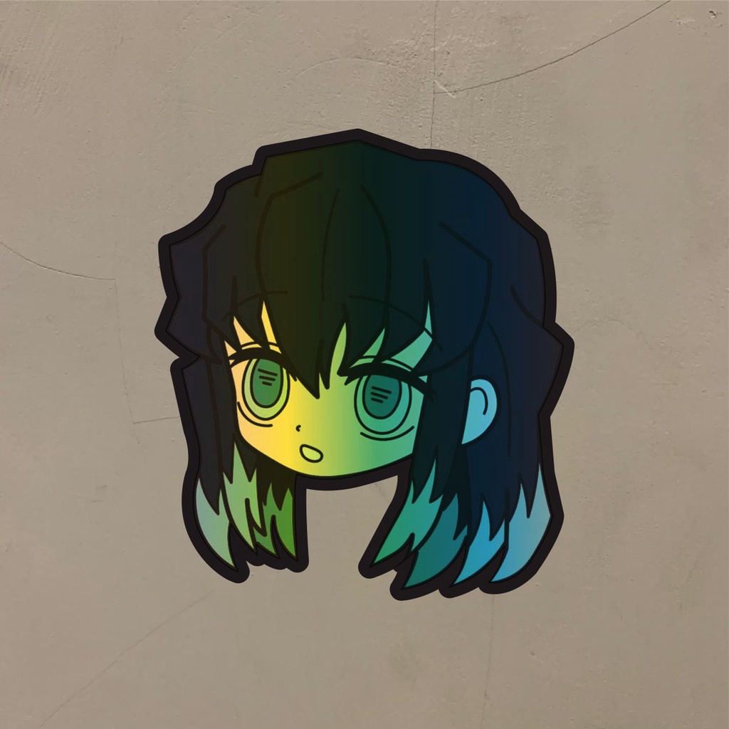 Anime Hologram Sticker Inosuke Demon Slayer Sticker Case Hp And Laptop ...
