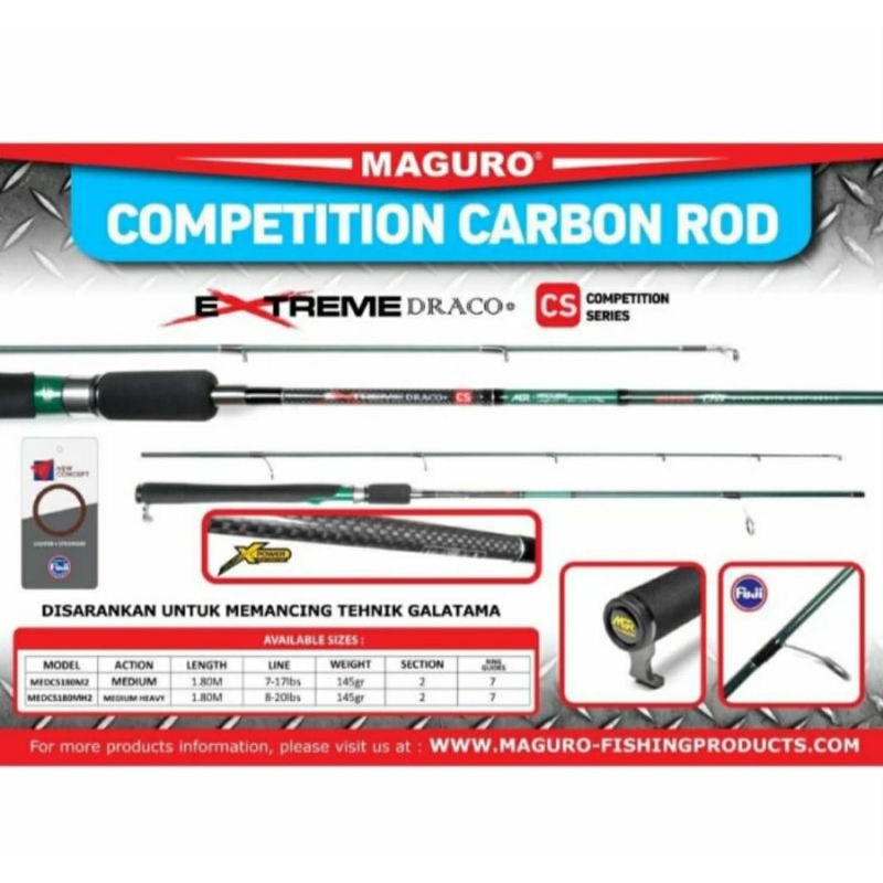 Stick/rod MAGURO EXTREME DRACO CS 180 7-17LB/8-20LB - ORIGINAL | Shopee ...
