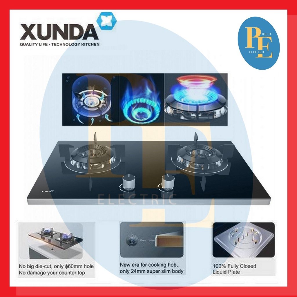 XUNDA Built-In Tablet Gas Stove Gas Cooker Glass Hob - 2-DB8805 | Shopee Malaysia