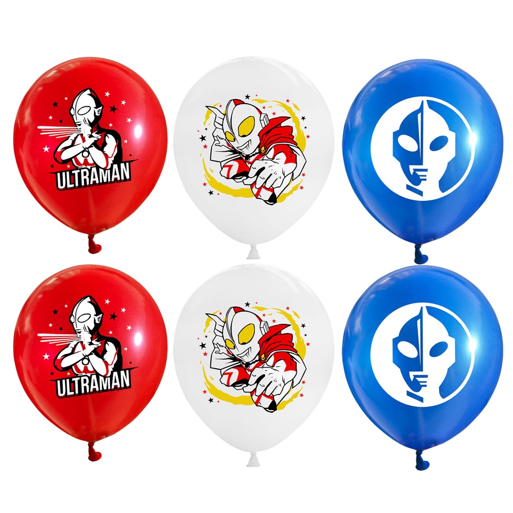 Ultraman Theme Happy Birthday Banner Balloons Cake Topper Set Baby ...