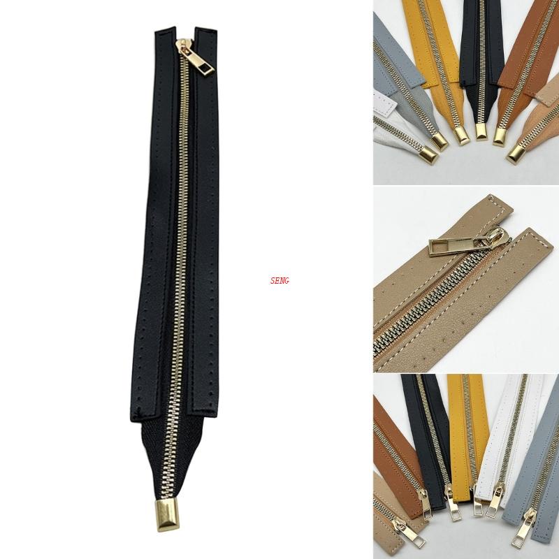 seng 30cm PU Leather Zipper with Holes Metal Zipper DIY Zipper ...