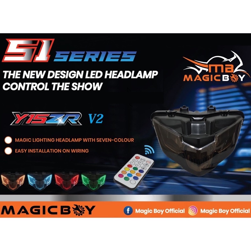 MAGIC BOY ESPADA Y15 V2 LED HEADLAMP LIGHT comes with multi color ...
