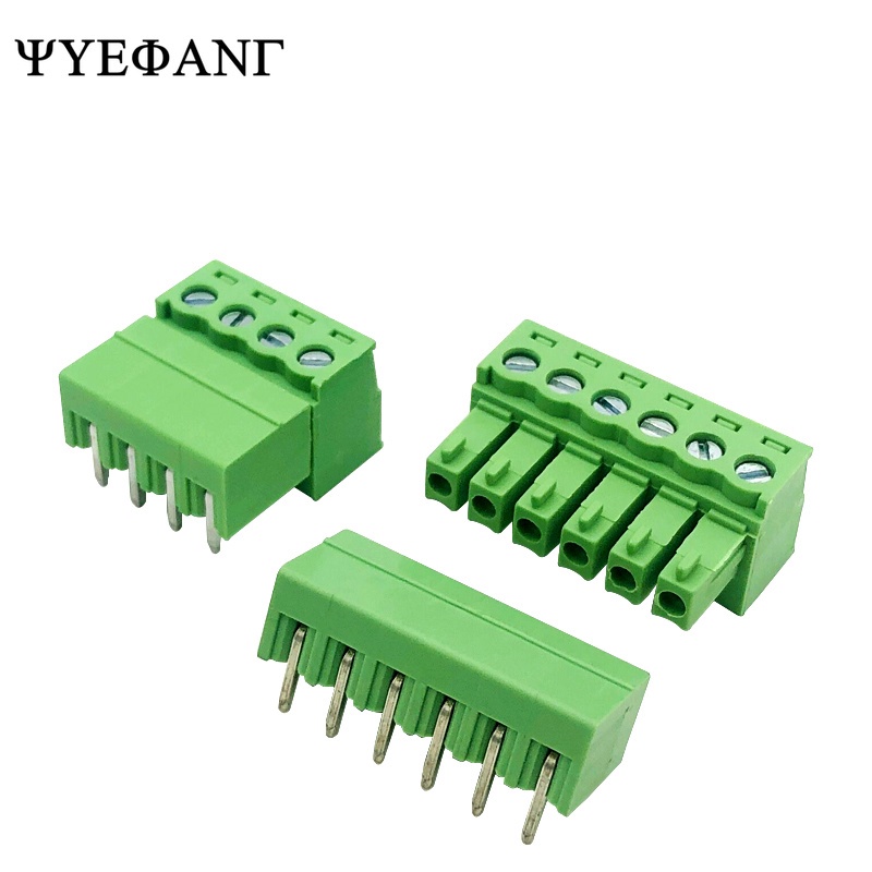 5sets 2/3/4/5/6/7/8/9/10Pin 15EDG KF2EDG 3.5mm PCB Screw Terminal Blocks Connector Right Angle ...