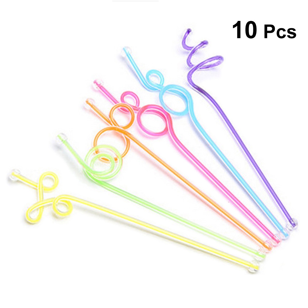 10pcs 28cm Acrylic Swizzle Sticks Color Stir Sticks Plastic Spiral ...