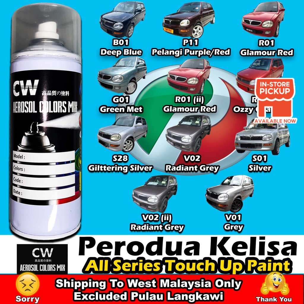 [ PERODUA KELISA ] Touch Up Paint All Colors 🚗 CW Aikka Spray 370ml ...