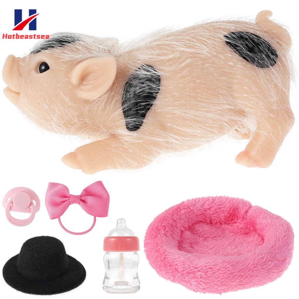 4.7Inch Silicone Pig Doll Toy Mini Soft Lifelike Silicone Pig Doll Cute ...