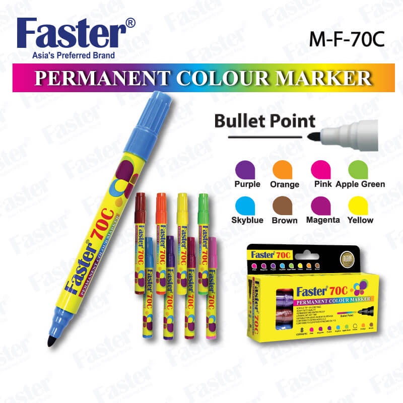 FASTER 70C PERMANENT COLOUR MARKER ( 1PCS ) | Shopee Malaysia