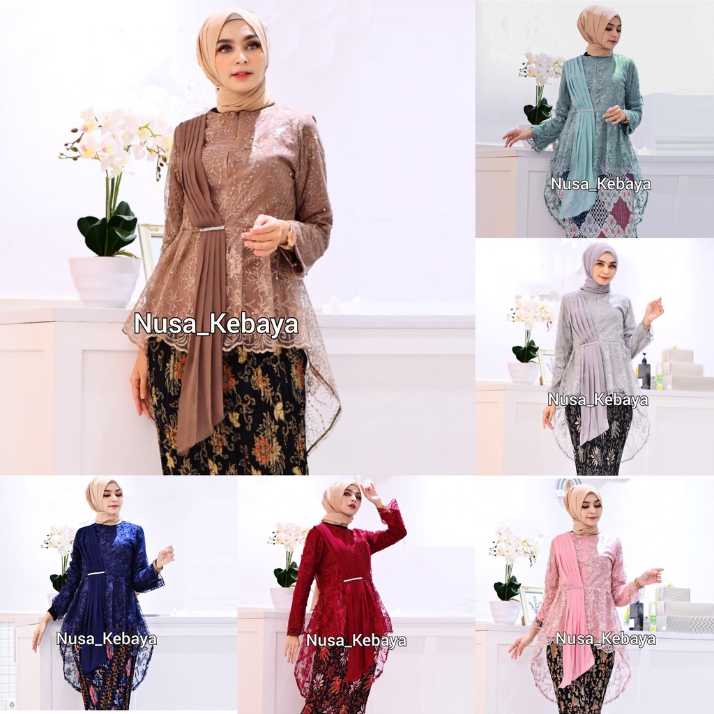 HIJAU Nusa_ Tops Kebaya Graduation/Kebaya Aurora Selendang/Kebaya ...