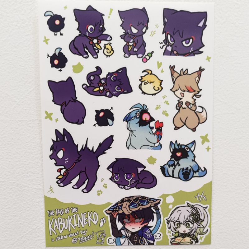 Scaramouche Cat "Kabukineko" Genshin Vinyl Sheet Sticker by Tofuaru ...