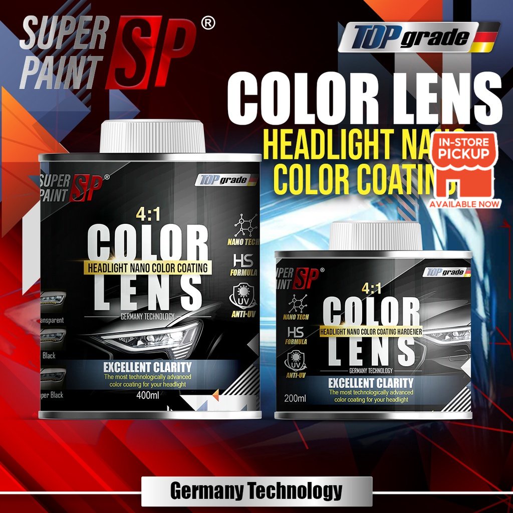 Car Headlight Color Lens Nano Colour Coating 4:1 Set HeadLamp Clearcoat ...