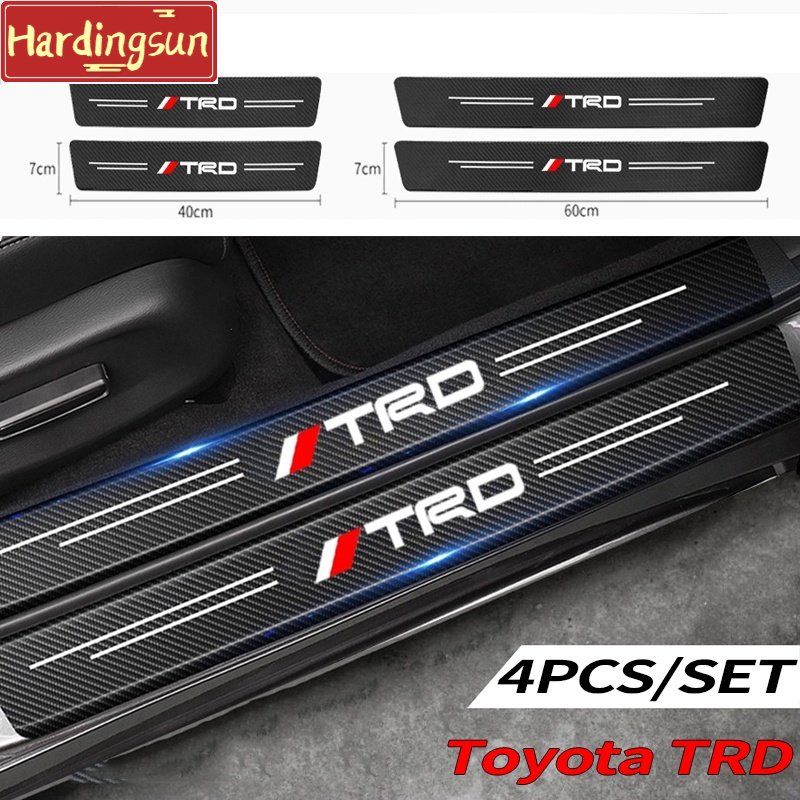 Hardingsun 4PCS Toyota TRD Carbon Fiber Car Door Sill Sticker Protector ...