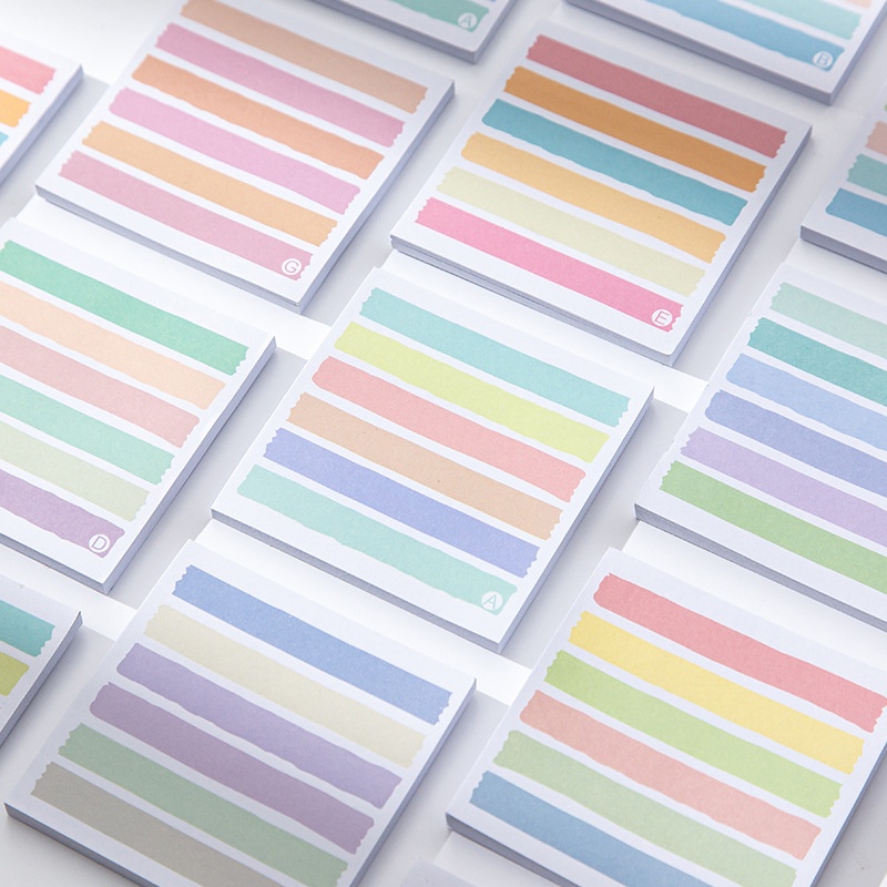50 Sheets Color strip Sticky Pad Sticky Label Marker Signs Sticky Note ...