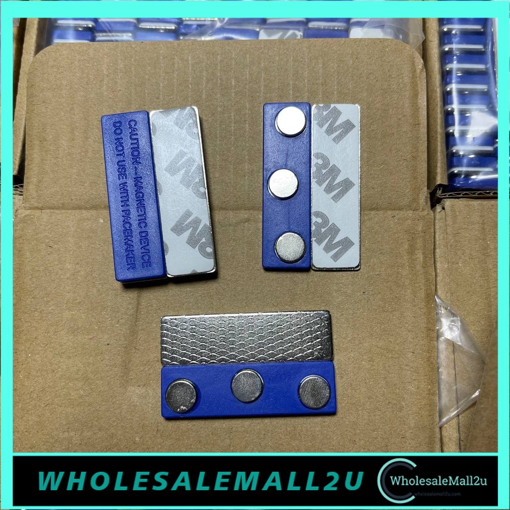 (1ktk=100 PCS) HARGA BORONG Magnet BIRU Name Tag 3 Butang Strong Magnet ...