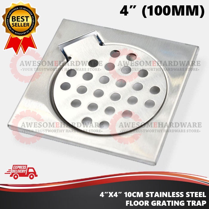 4" 10CM SMALL STAINLESS STEEL FLOOR TRAP FLOOR GRATING 100MM | Shopee ...