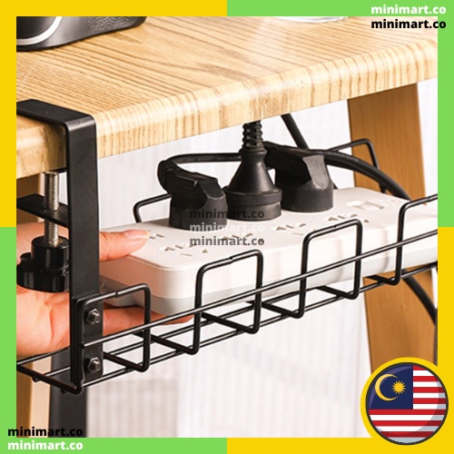 READY!! Under Desk Cable Management Tray Clamp Hidden Cable Rack ...