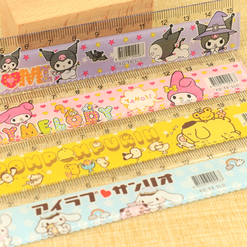Anime Cartoon Ruler Lovely Rabbit Pupil 15cm Ruler Creative Wave Ruler ...