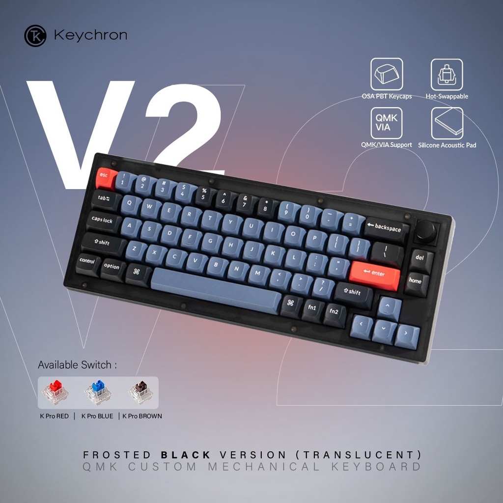 # Keychron V2 QMK Custom Mechanical Keyboard - Fully Assembled Knob ...