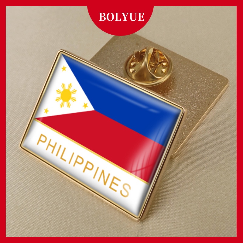 High-end Grade Philippine Flag Pin/Badge/brooch Crystal Glue Drop Badge ...