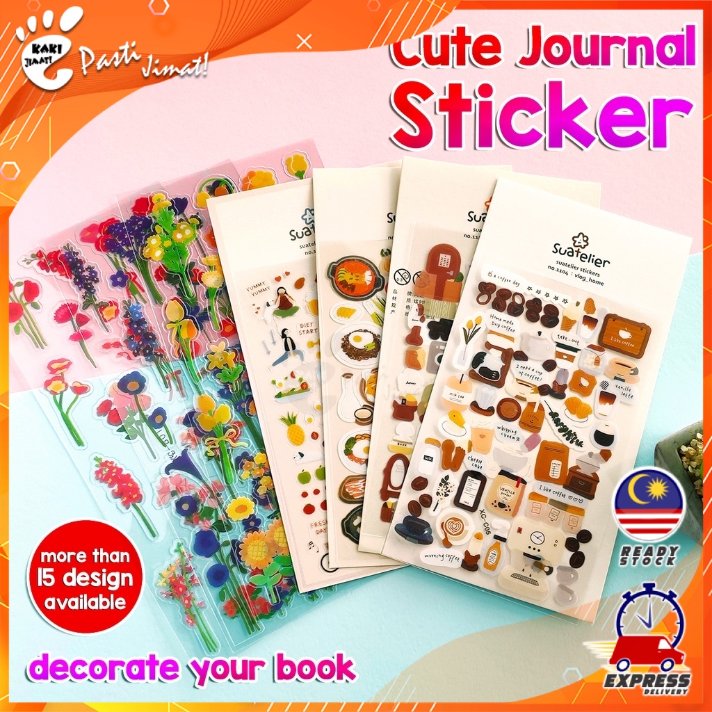 Kaki Jimat Cute Fancy Journal Sticker / Round Star Flower Shape ...
